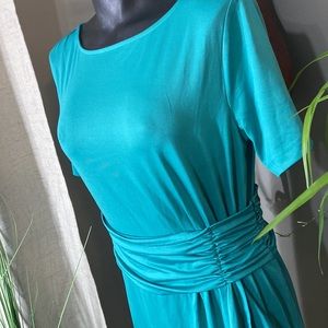 The Paragon | Dresses | The Paragon Teal Ruffle Side Empire Waist Dress ...